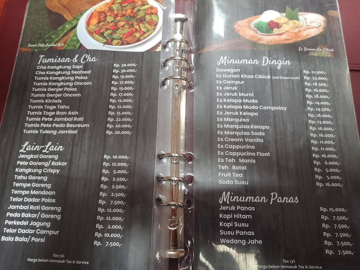 Carta del restaurante Rumah Makan Khas Sunda Cibiuk, Garut, Jl. Cikuray ...