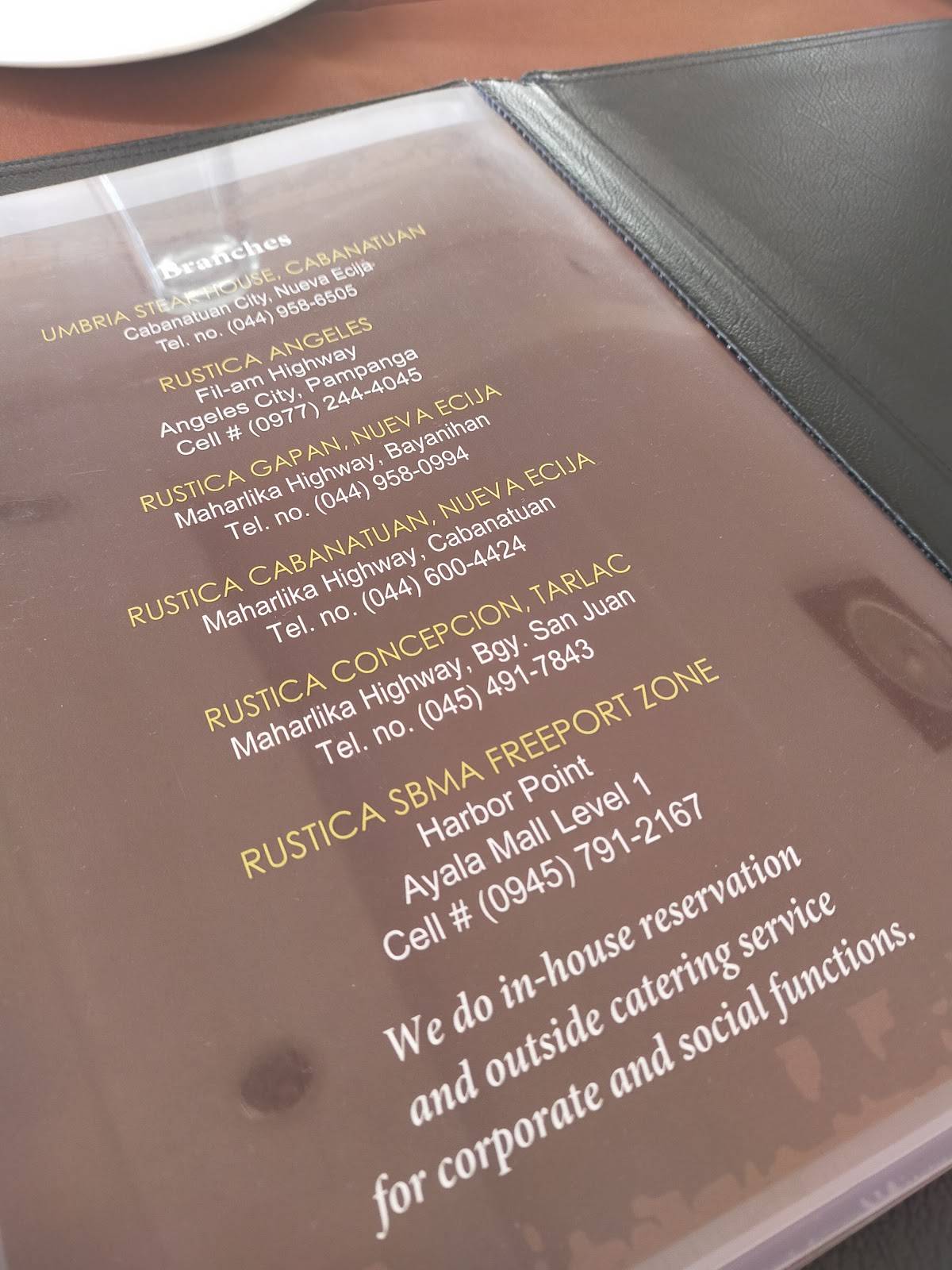 Menu at Rustica Gapan, Nueva Ecija restaurant, Gapan City, 7WRX+CG5