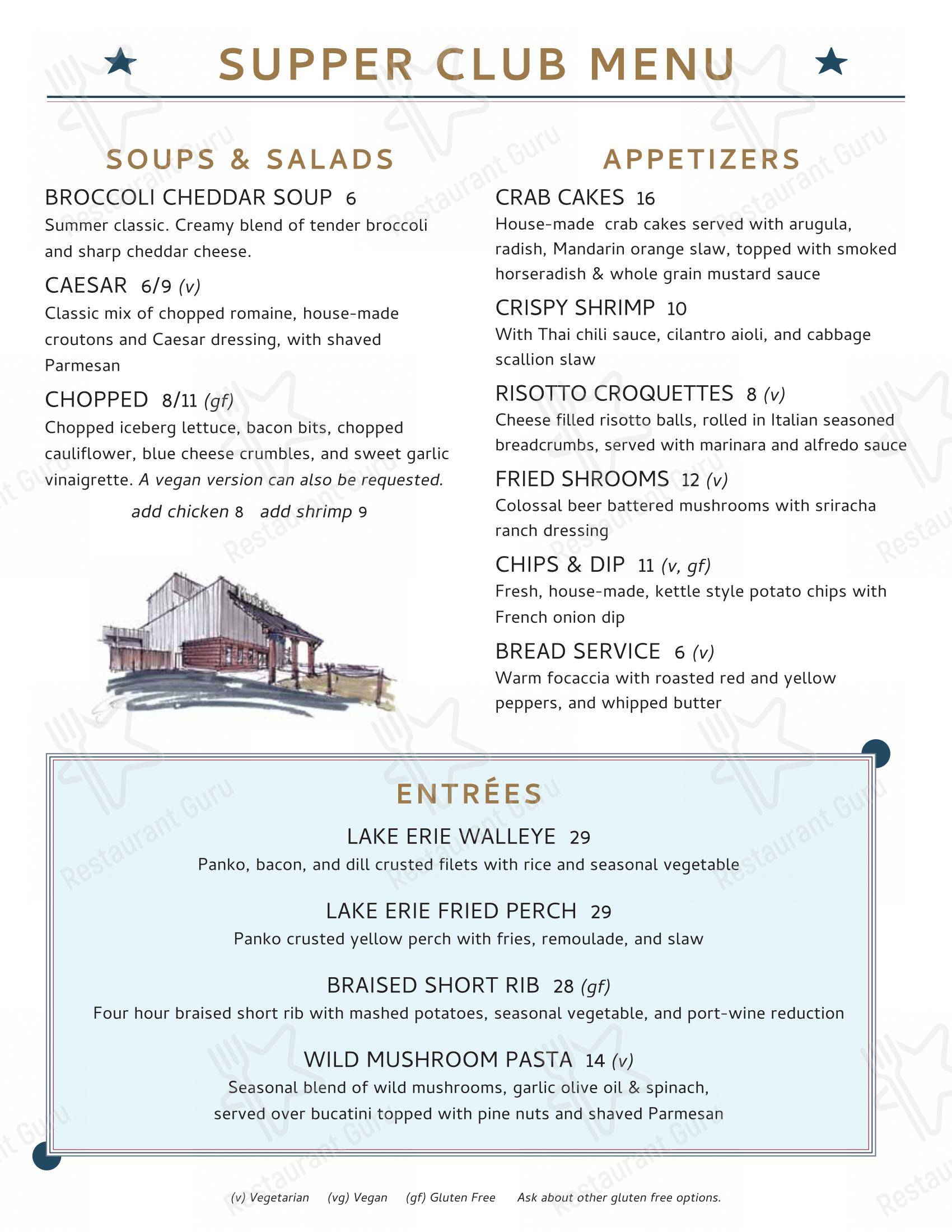 Menu at Rusty Anchor steakhouse, Cleveland, Main Ave