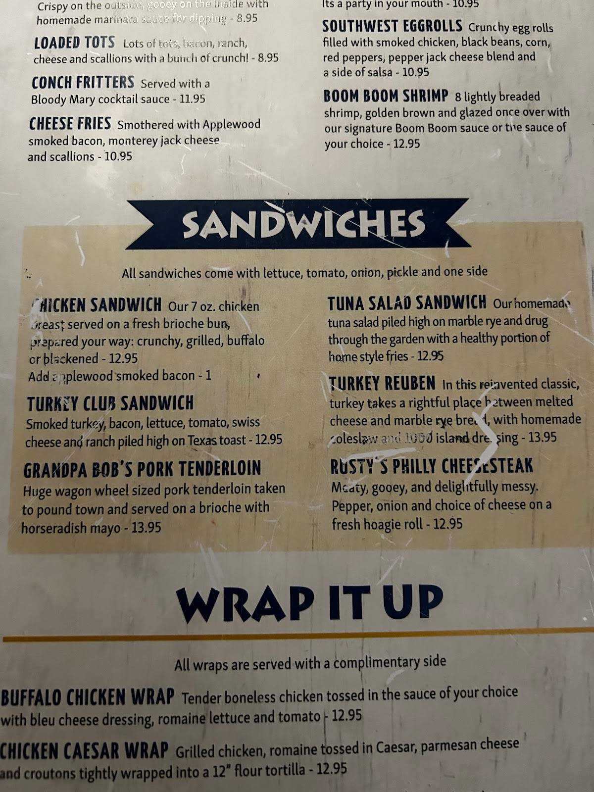 Menu at Rusty's Raw Bar & Grill - Fort Myers, Fort Myers, Marketplace Rd