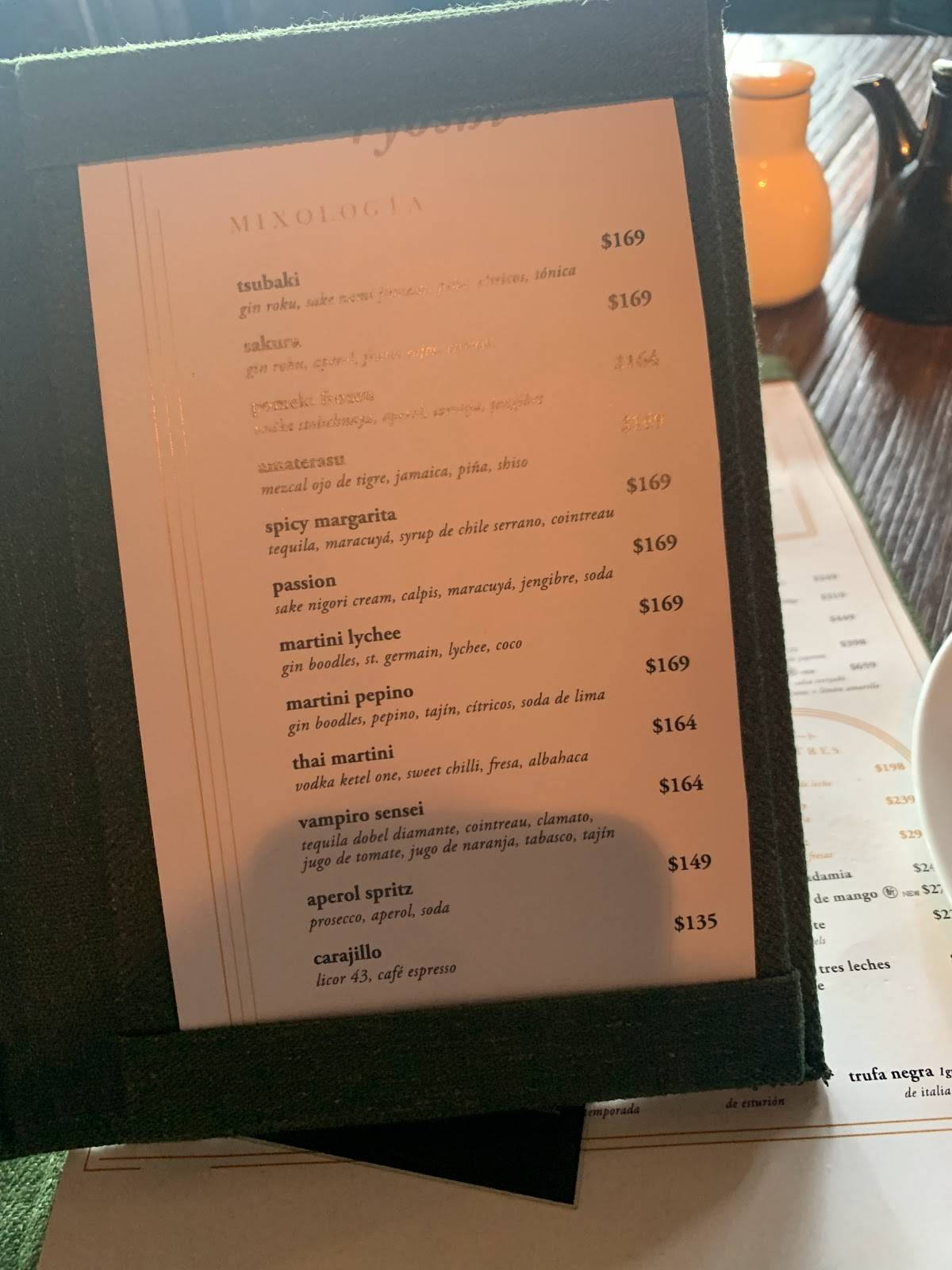 Carta del restaurante Ryoshi Monterrey, Monterrey