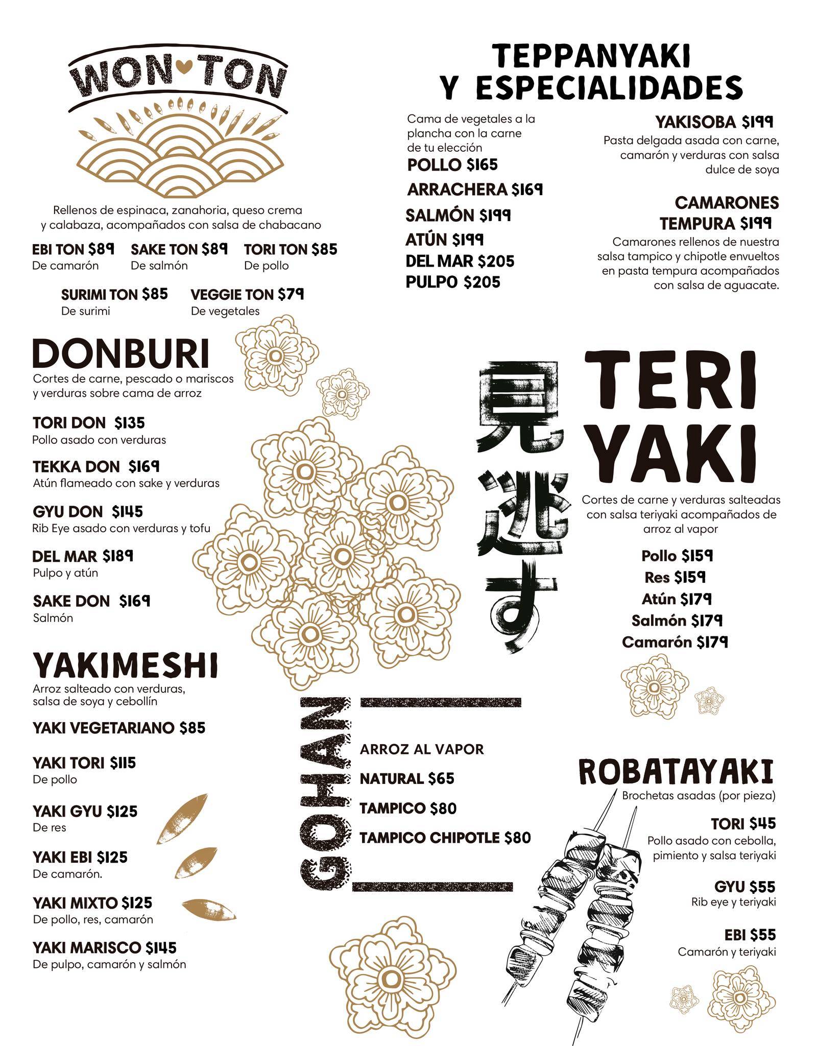 Carta del restaurante Sensei Sushi, Merida, Calle 52 S/N x 61 Local 5 y 6