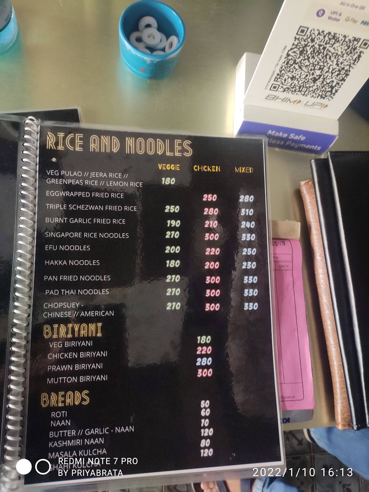 Menu at SKYFALL, Cuttack