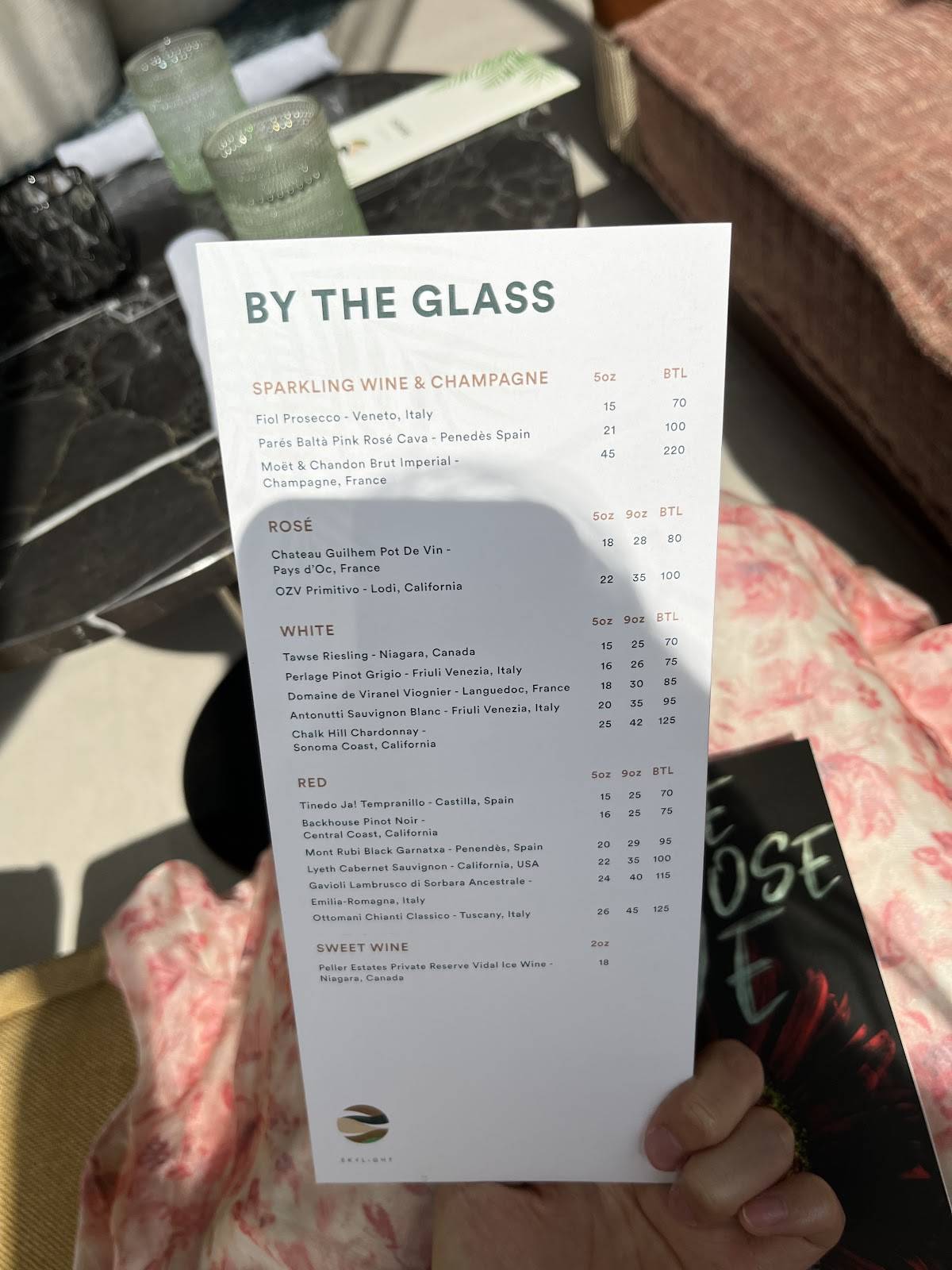 Menu at SKYLIGHT pub & bar, Toronto