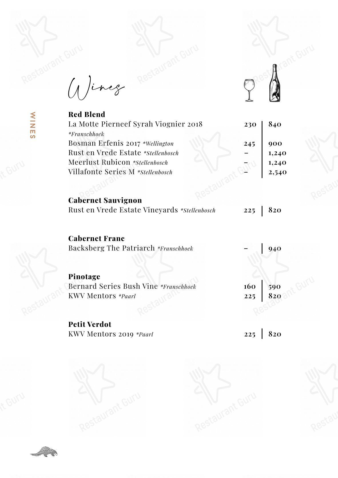 Menu at SMOKE Pretoria pub & bar, Pretoria