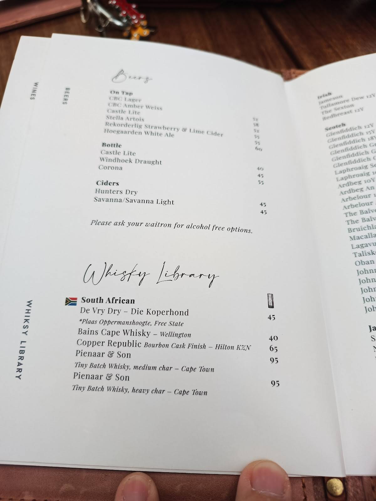 Menu at SMOKE Pretoria pub & bar, Pretoria