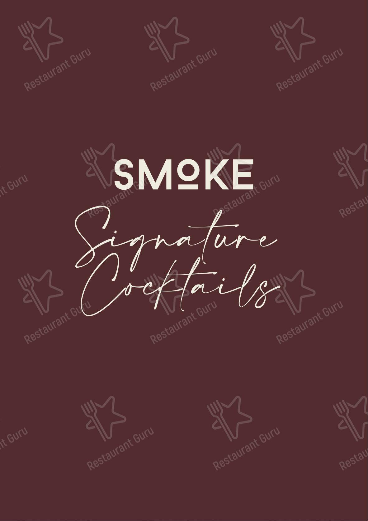 Menu at SMOKE Pretoria pub & bar, Pretoria