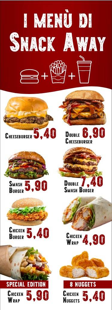 Menu da SNACK AWAY FOOD (Burgers & Wraps) ristorante, Palermo