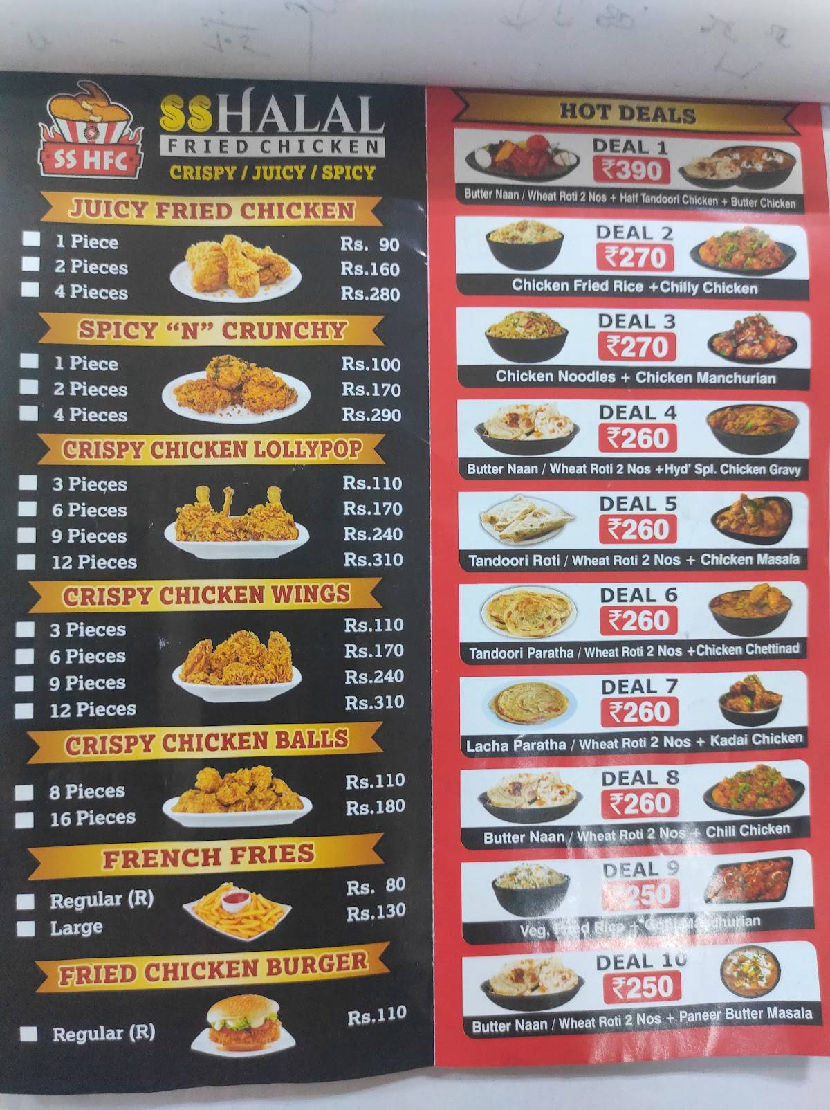 Menu at SS Hyderabad Biryani Coimbatore, India