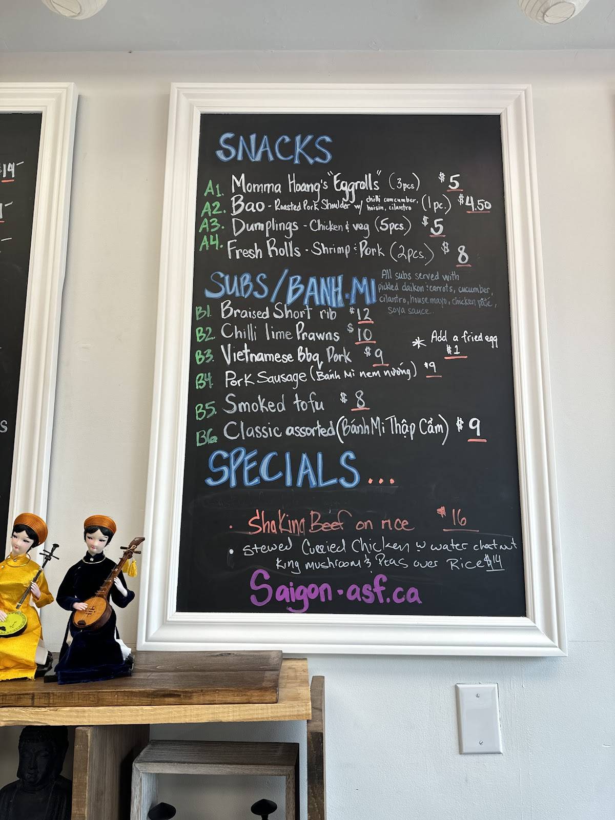 Menu at Saigon - Asian Street Food restaurant, Oakville