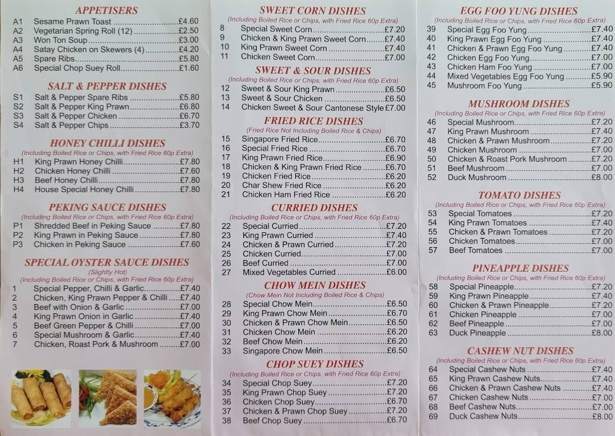 Menu at Saigon Chinese Takeaway fast food, Middlesbrough, 24 The Avenue