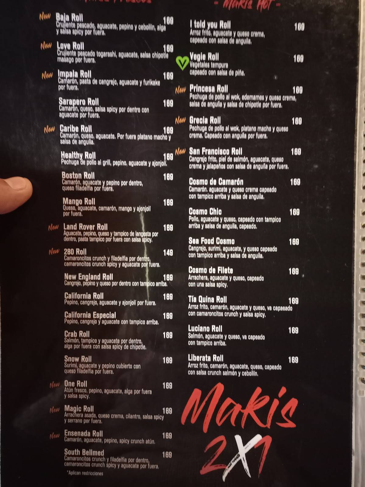 Carta del restaurante Sake Grill, Saltillo, Blvd. Pedro Figueroa 305