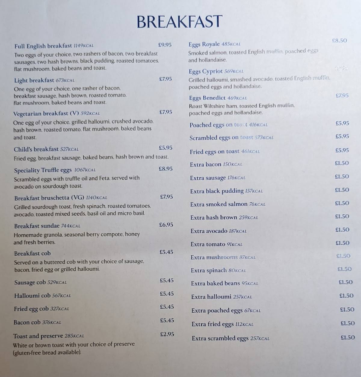 Menu at Wilton Garden Centre Riverside Restaurant, Salisbury