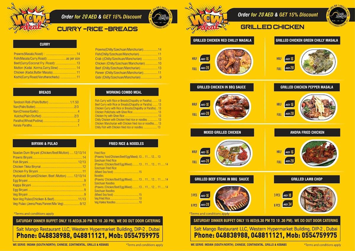 Menu at Salt Mango restaurant, UAE, Dubai Investment Park - 2