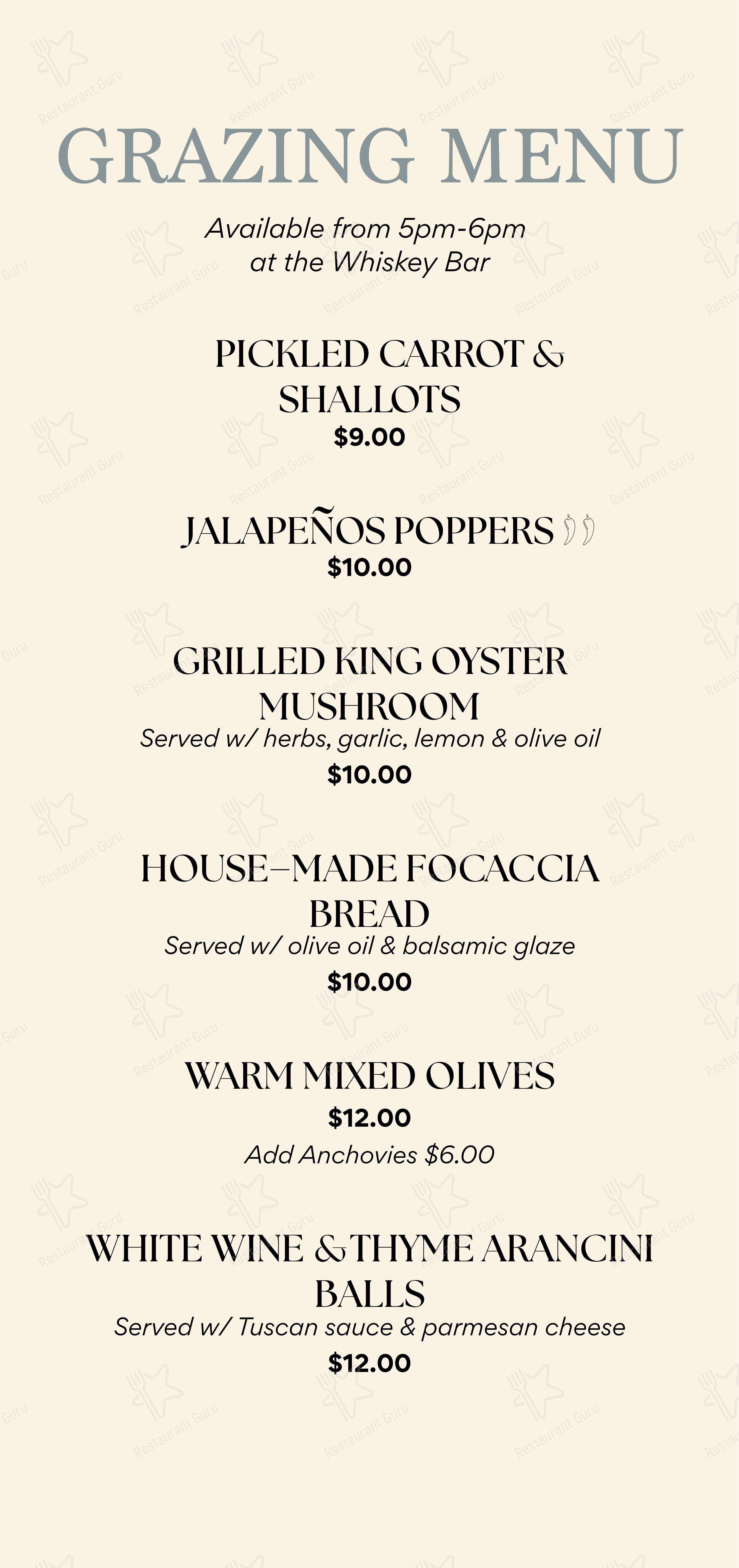 Menu at Saltbush Restaurant Emerald, Emerald