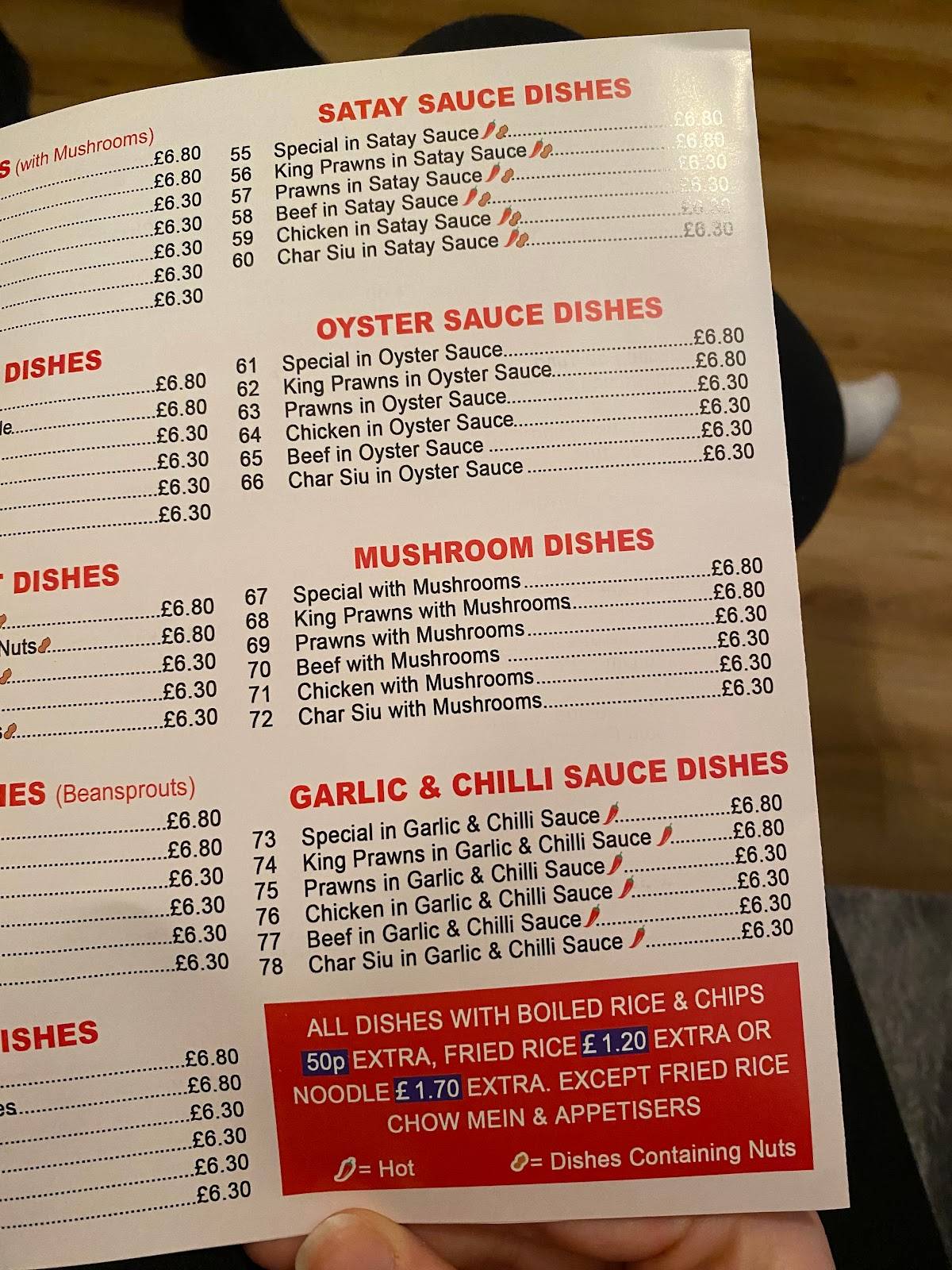Menu at Sam's restaurant, Liverpool, 57 Lower Breck Rd
