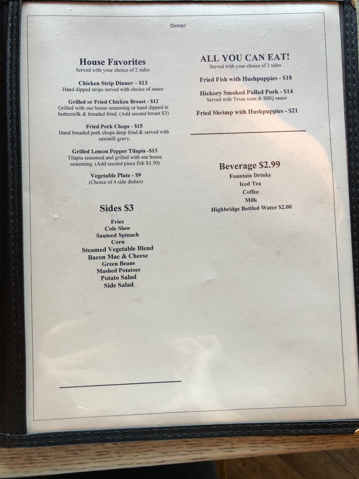 Menu at Sandstone Arches Restaurant, Slade