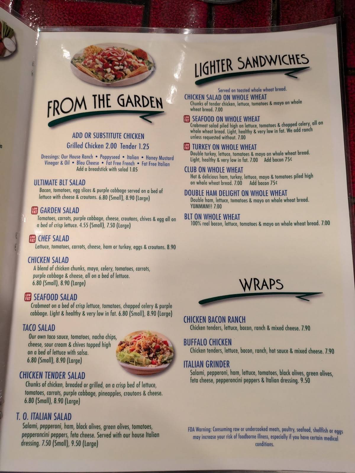 Menu at Sandwich Cellar pub & bar, North Manchester, 403 IN-13