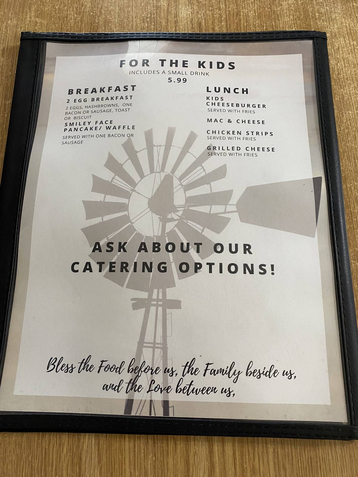 Menu at Sandy's Kitchen and Catering restaurant, Brady