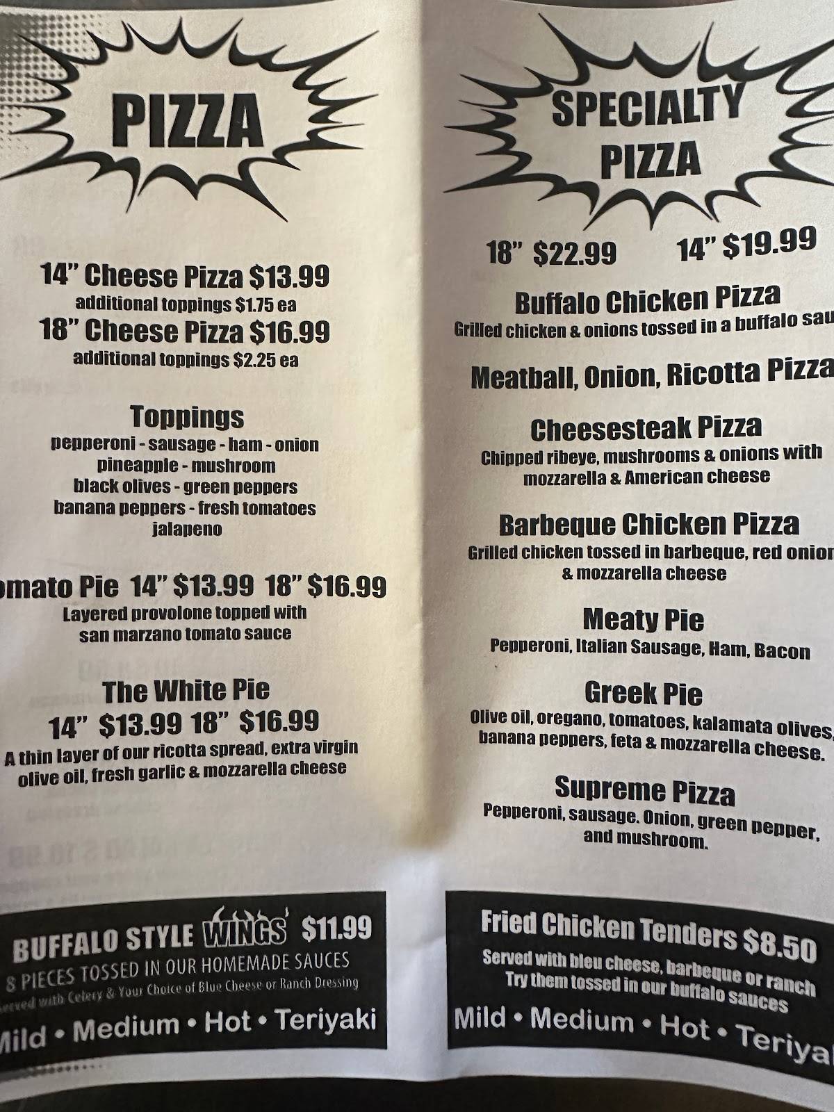 Menu at SLAM Pizza And Cheesesteaks pizzeria, Sanford