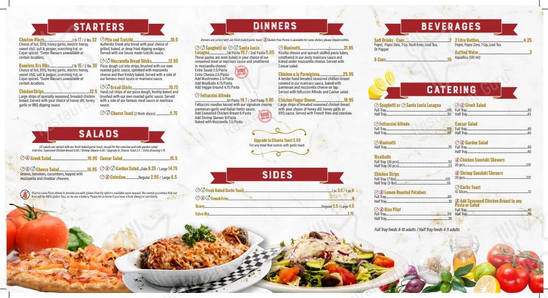 Menu at Santa Lucia Pizza Niverville restaurant, Niverville
