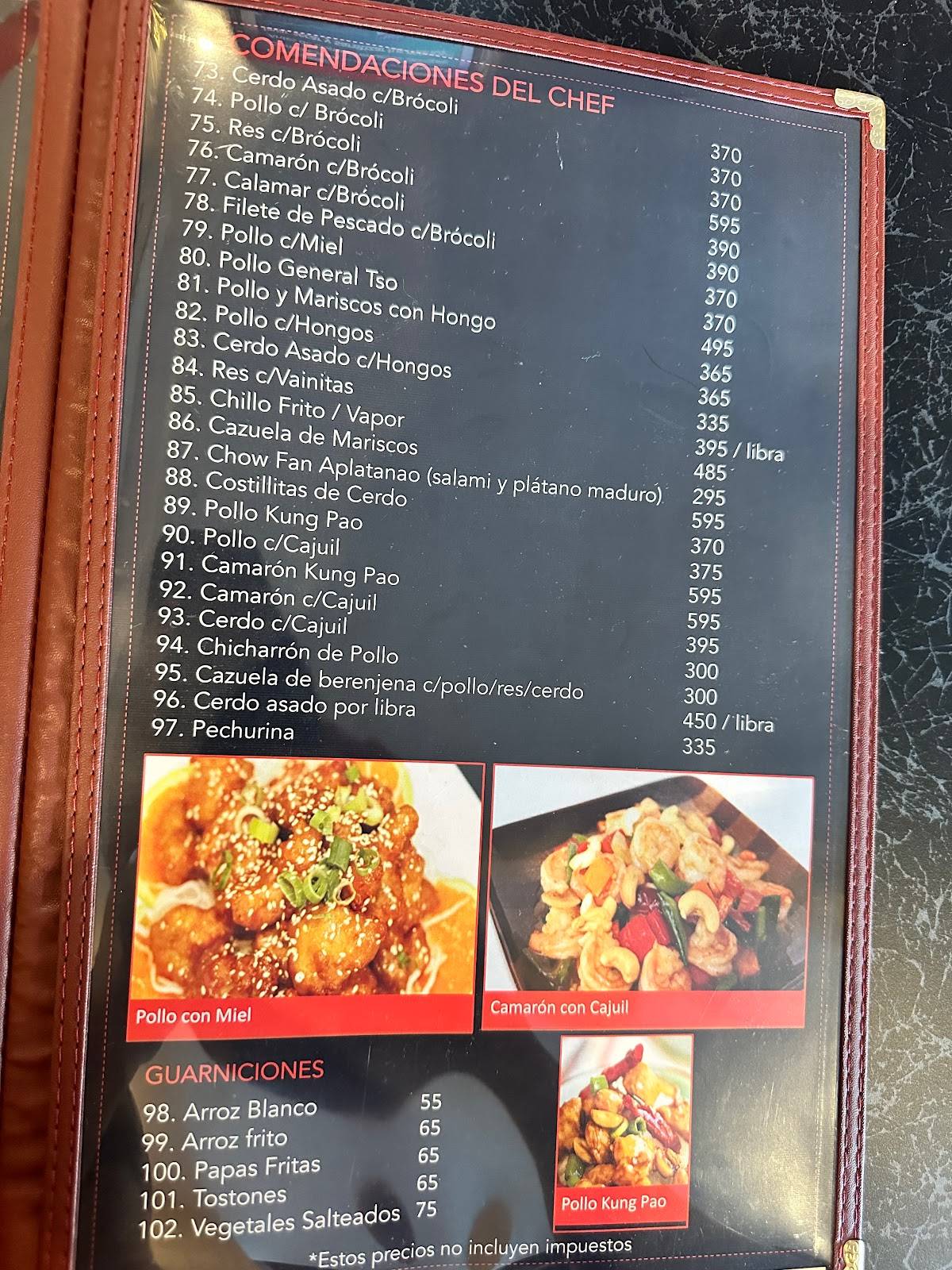 Carta del restaurante Red Dragon, Santo Domingo, Av 27 del Febrero 195