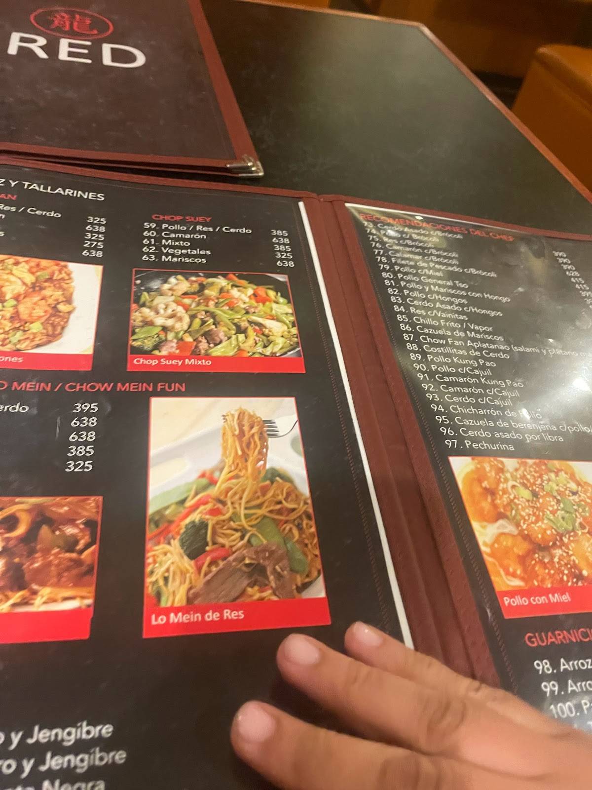 Menu at Red Dragon restaurant, Santo Domingo, Av 27 de Febrero 195
