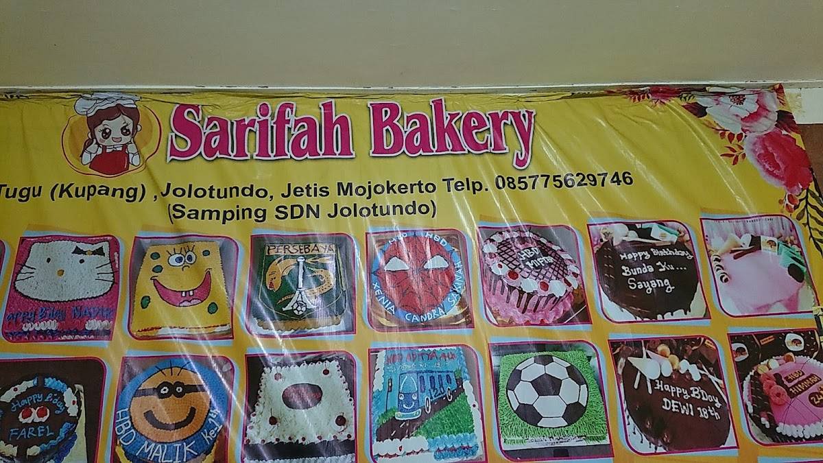 Menu at Sarifah bakery, Indonesia