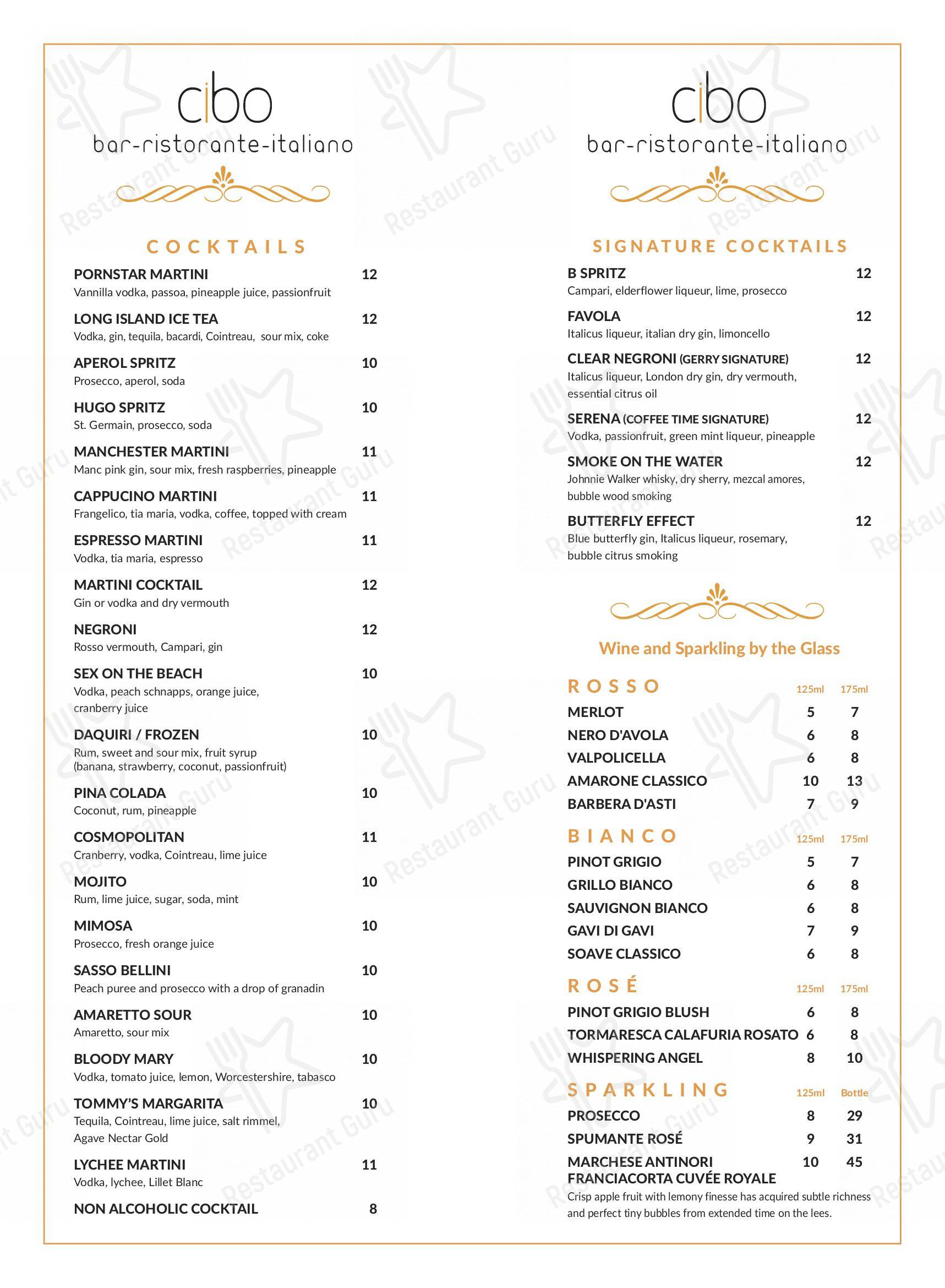 Menu at Sasso restaurant, Disley