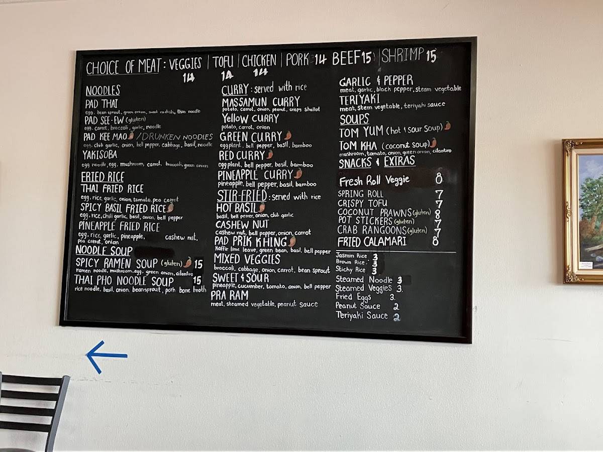 Menu at Sassy Express Thai Food Tillamook restaurant, Tillamook