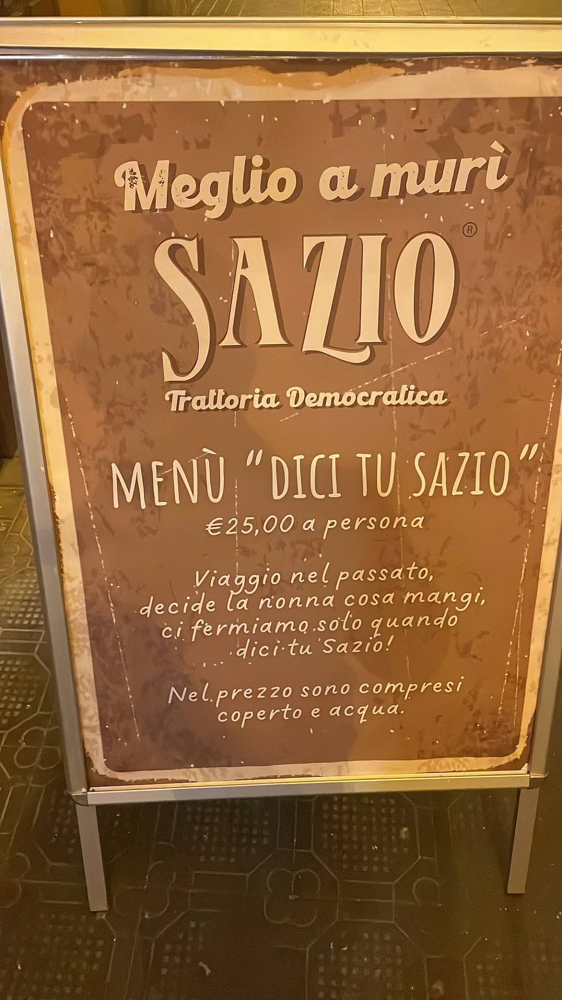 Speisekarte von Sazio Trattoria Democratica restaurant, Salerno