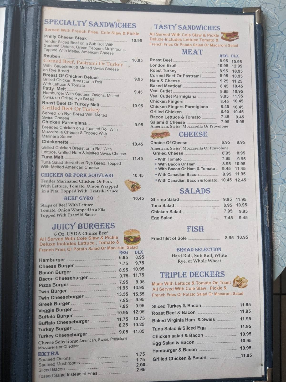 Menu at Schodack Diner restaurant, Schodack Center