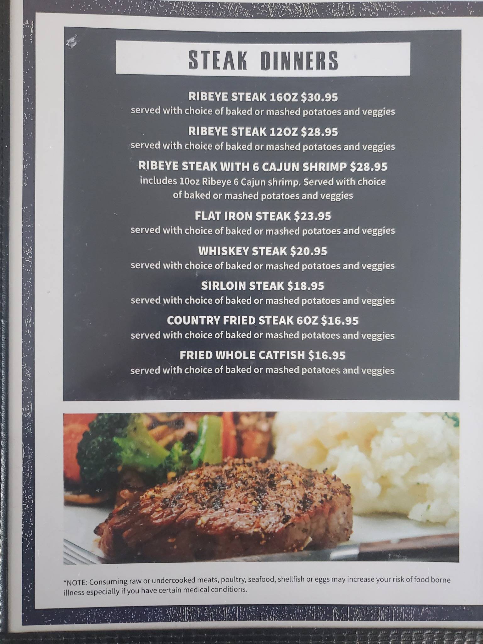 Menu at The Steakhouse Scott City KS, Scott City