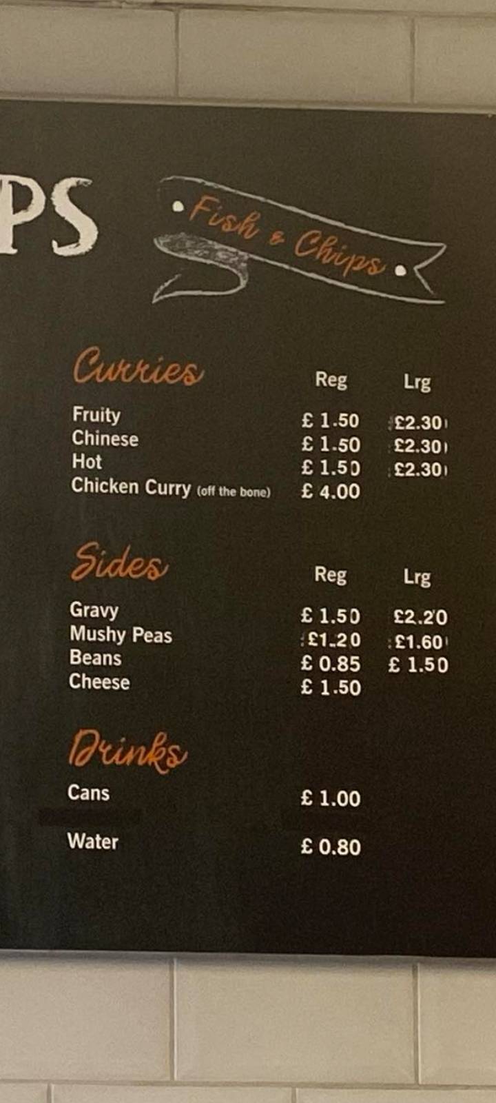 Menu at Scrumps Traditional Fish & Chips restaurant, Pontyclun