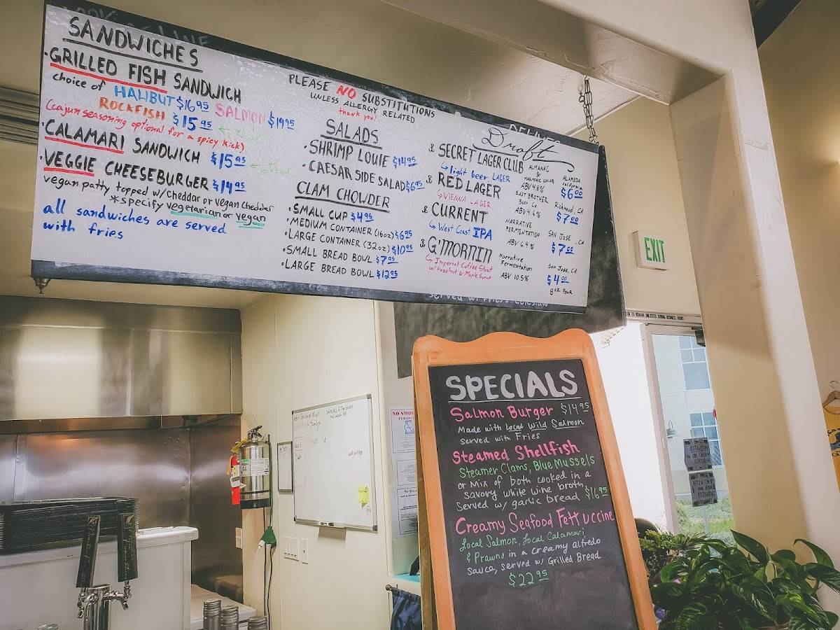 Menu at Sea Harvest Moss Landing restaurant, Moss Landing