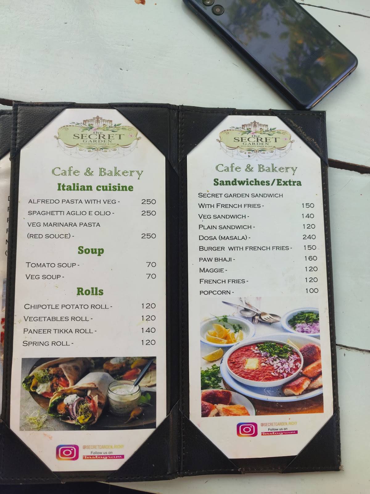 Menu at Secret Garden Cafe, Daulatpur