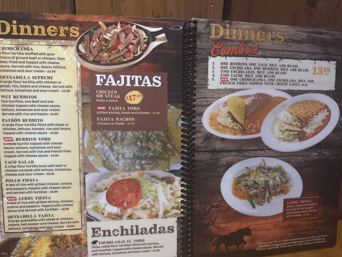 Menu at El Toro Family Restaurant, Seneca