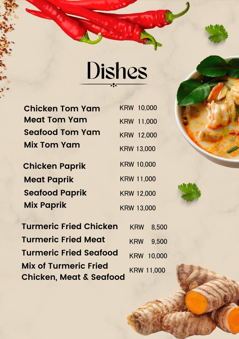 Menu at Kampungku Restaurant, Seoul, 16-4 Namsan-dong 2(i)-ga