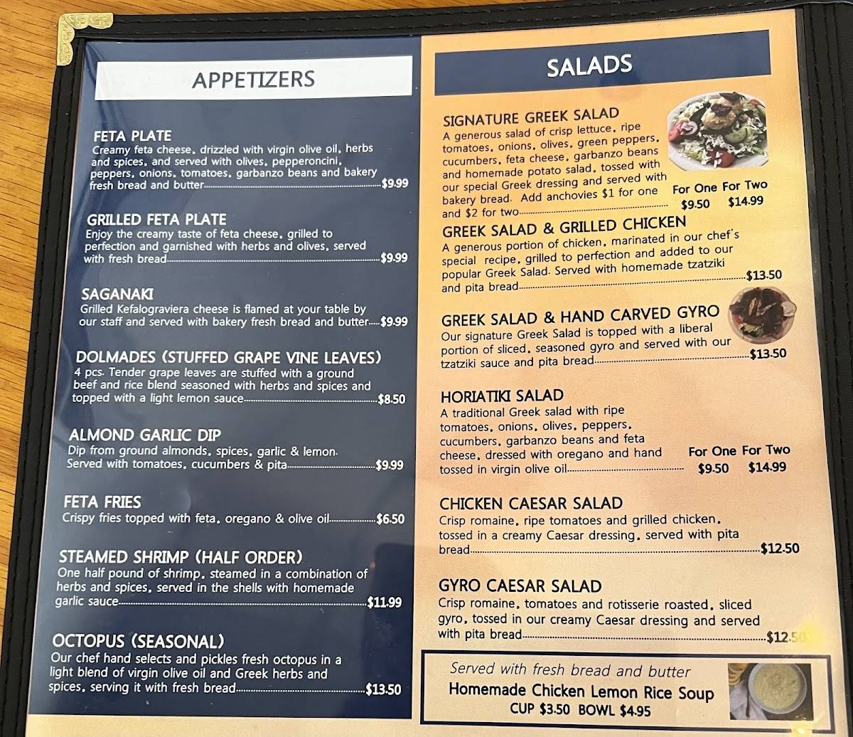 Menu at Seven Springs Souvlaki restaurant, New Port Richey