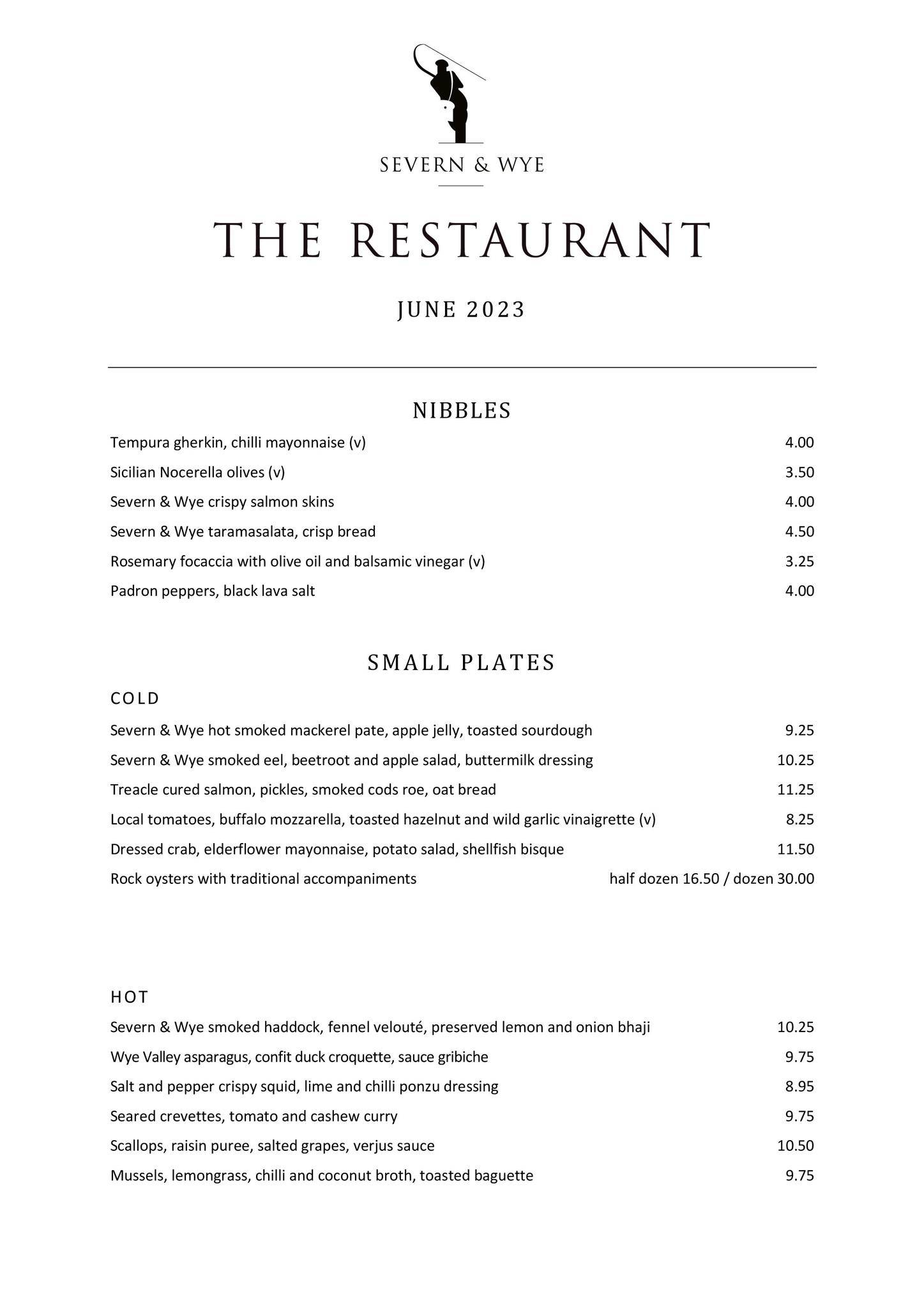 Menu at Severn & Wye Smokery restaurant, Westbury-on-Severn