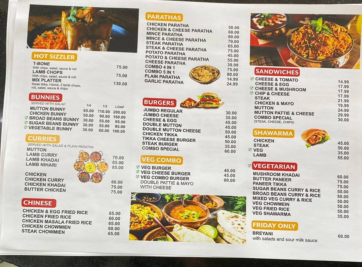 Menu at Shah Chicken Tikka restaurant, Queensburgh