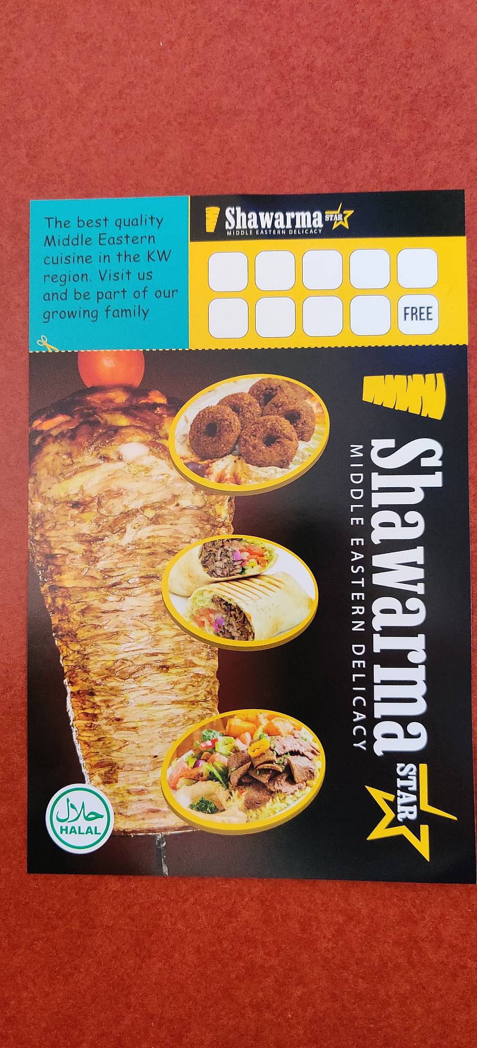 Menu at Shawarma Star restaurant, Kitchener