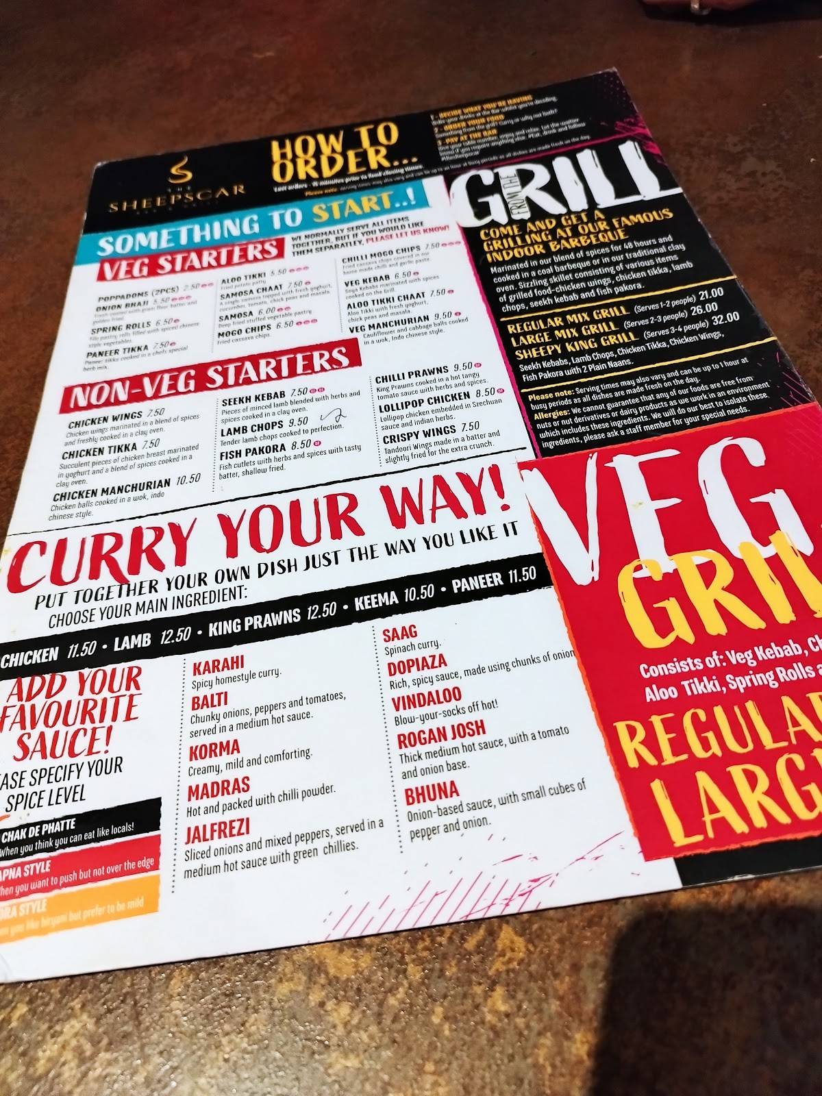 Menu at Sheepscar Bar & Grill, Leeds