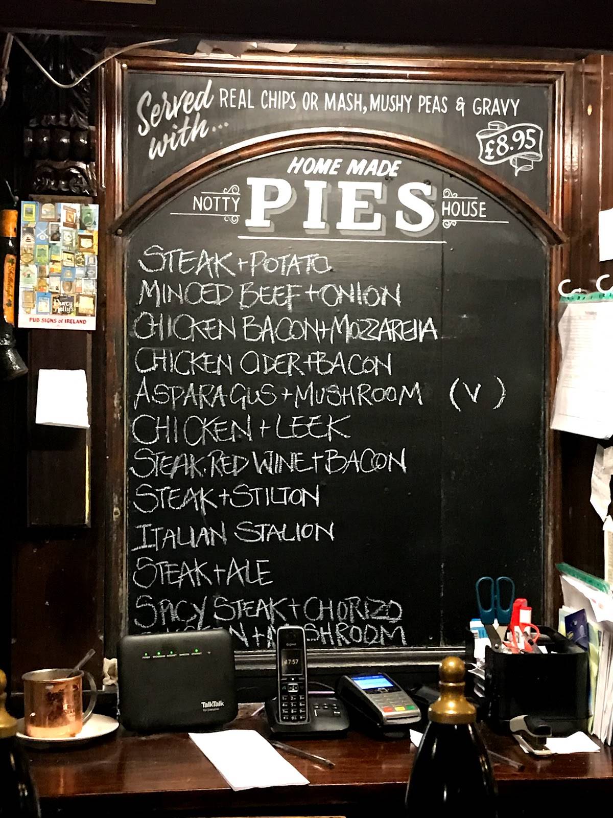 Menu at Nottingham House pub & bar, Sheffield