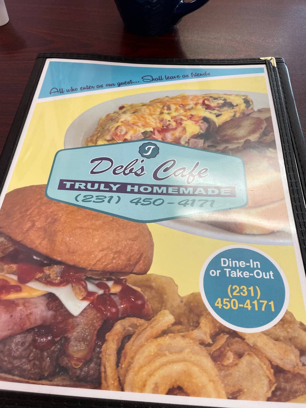 Menu at Deb's Cafe, Shelby