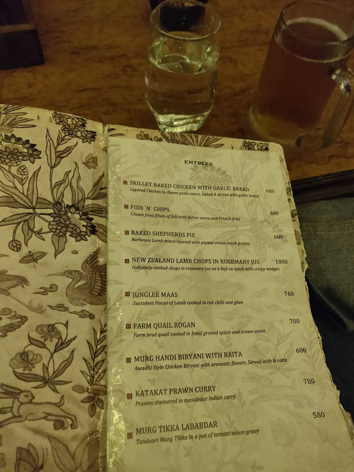 Menu at Shikaar Bagh - Restaurant and Bar, Jaipur, Hotel Narain Niwas ...