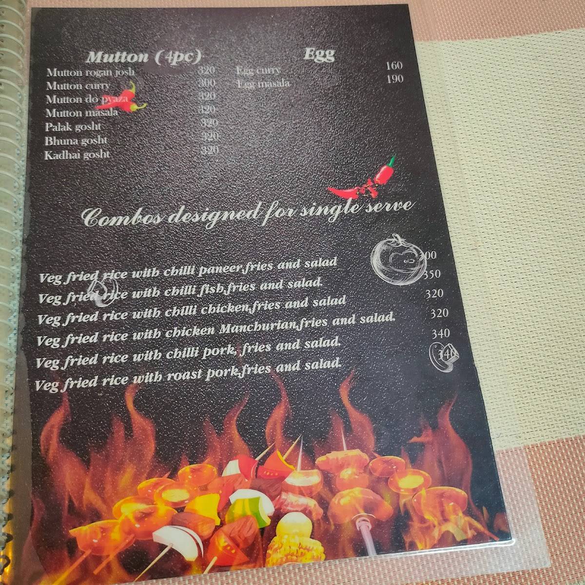 Menu at Let's Eat, Shillong, Pynthorumkhrah