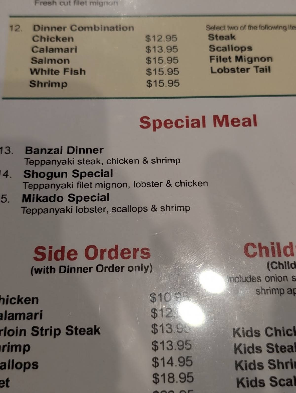 Menu at Shogun Japanese Grill & Sushi Bar (Pflugerville), Pflugerville