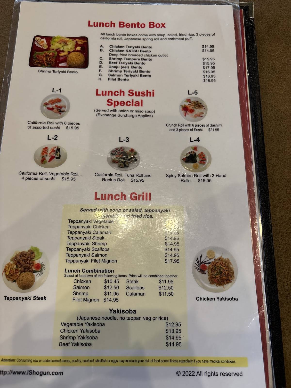 Menu at Shogun Japanese Grill & Sushi Bar (Pflugerville), Pflugerville