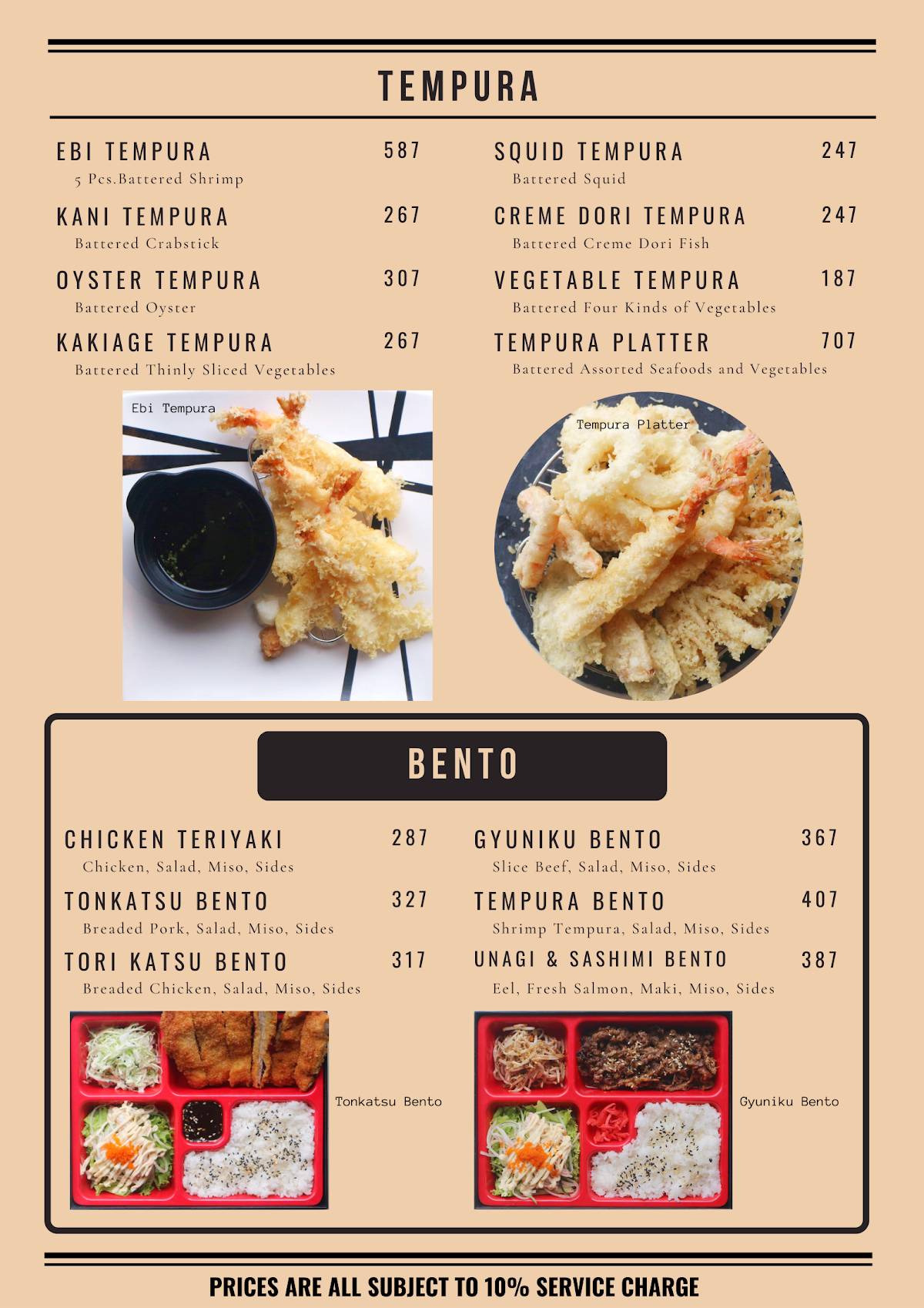 Menu at Shokudo Timog Restaurant, Quezon City
